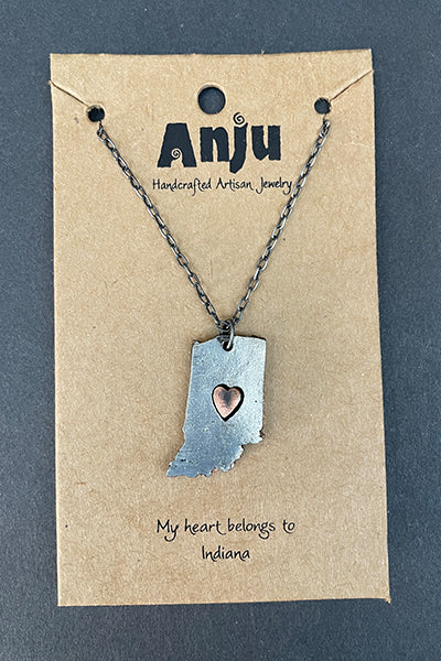 Indiana Shaped Necklace with a Heart, from Anju – Shop-IHS