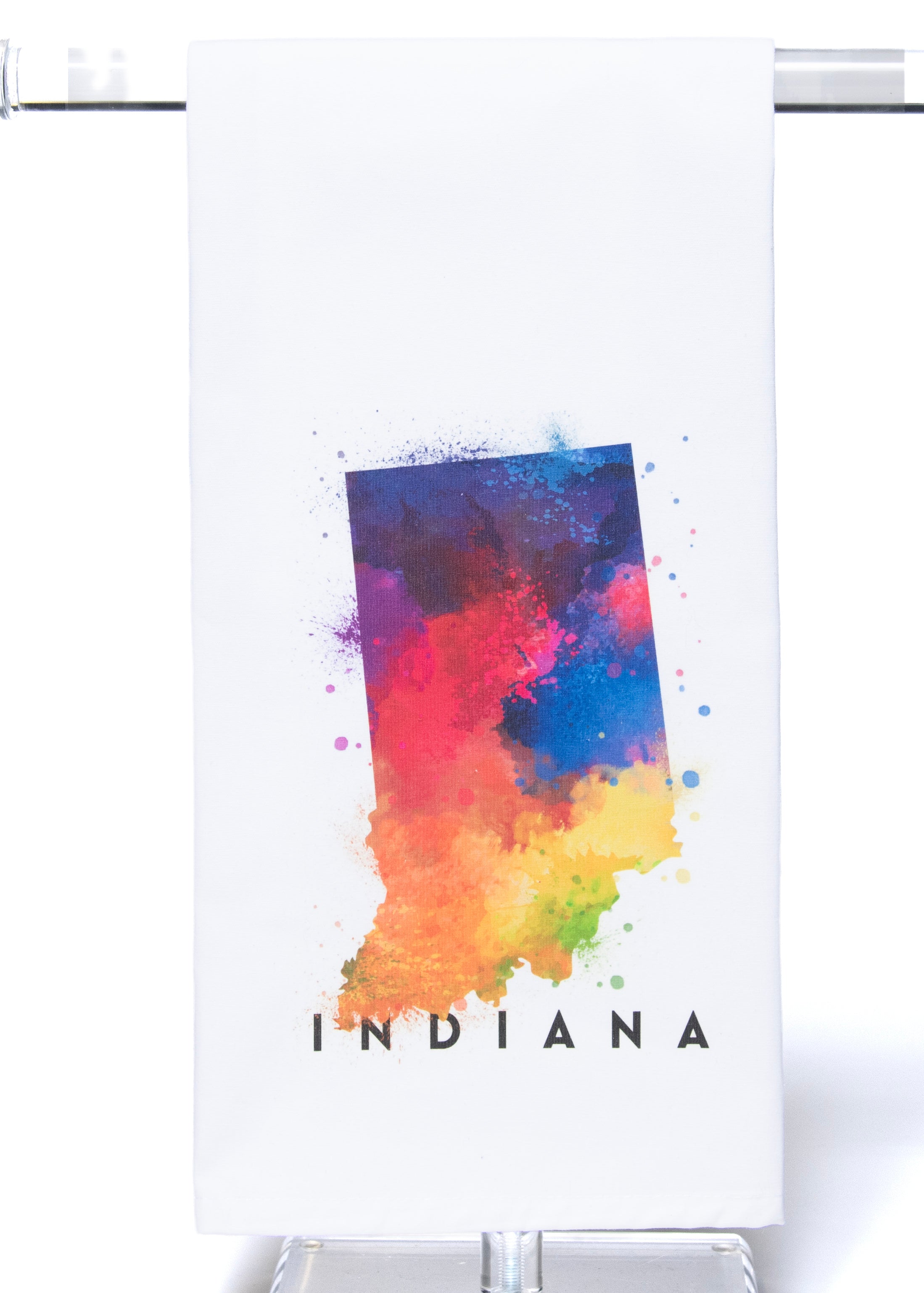 Indiana State Abstract Watercolor Tea Towel from Lantern Press – Shop-IHS