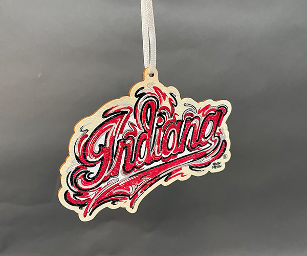Indiana University Script Ornament by Justin Striker – Shop-IHS